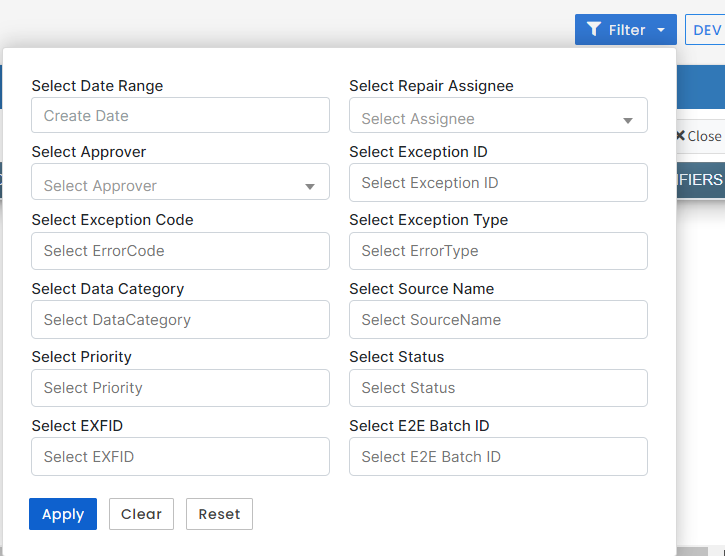 Exception Resolution Dashboard | Wiki